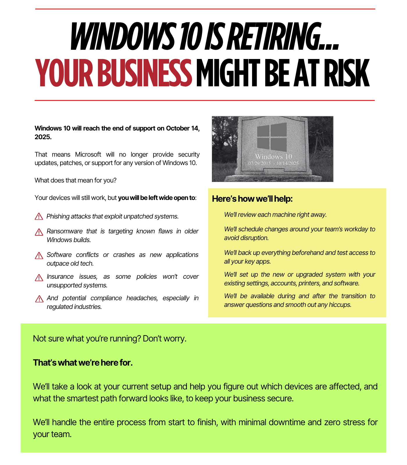 Windows 10 is Retiring. CMIT Solutions Can Help (Microsoft A & B) | CMIT Solutions Columbus